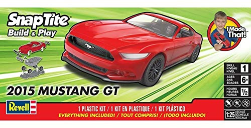 Revell SNAPTITE Build + Play 2015 Mustang GT Model Kit, Red