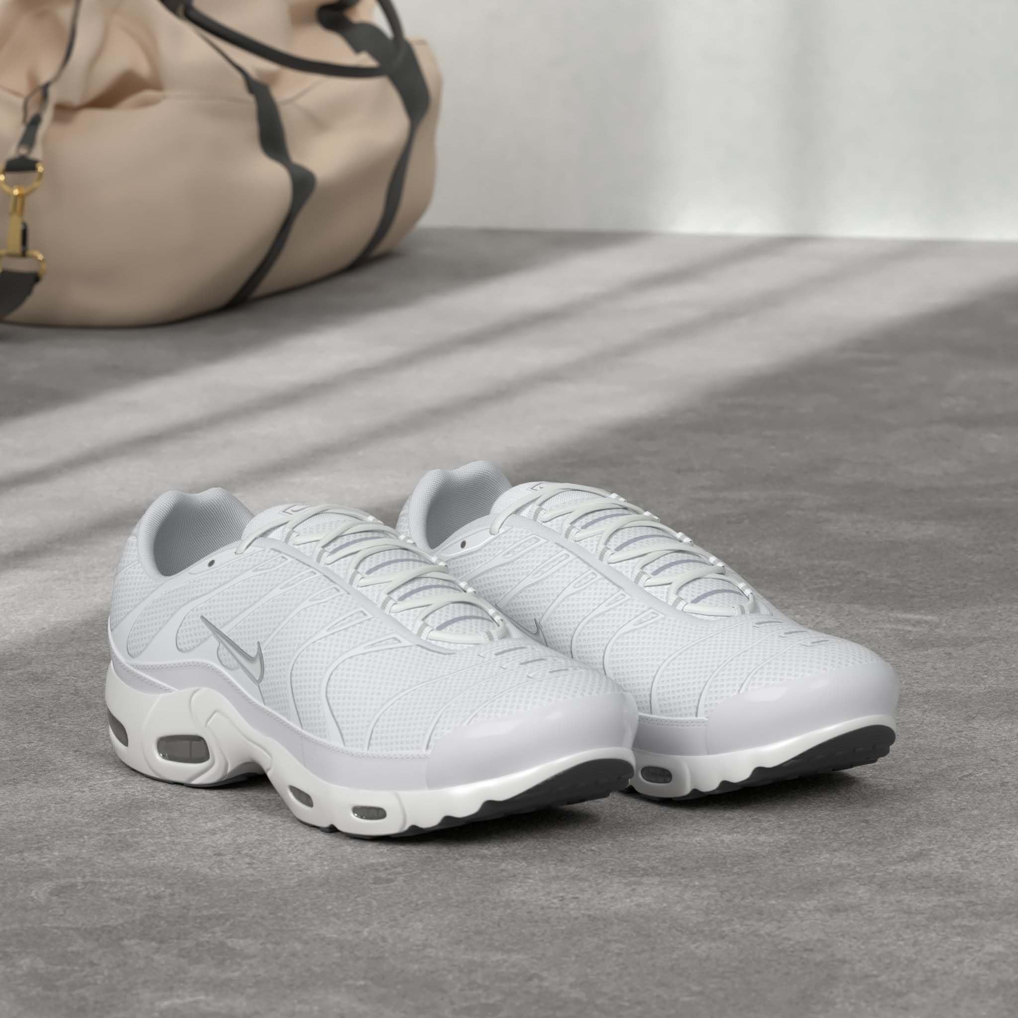 NIKE mens Air Max Plus SE TN1 Tuned Sneaker, White/Black/Cool Grey, 12