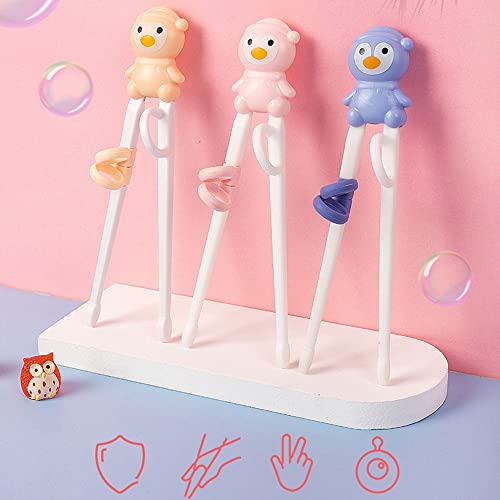 Learning Chopsticks Cartoon Training Tableware Kids Baby Eating Helper(type 1,yellow)