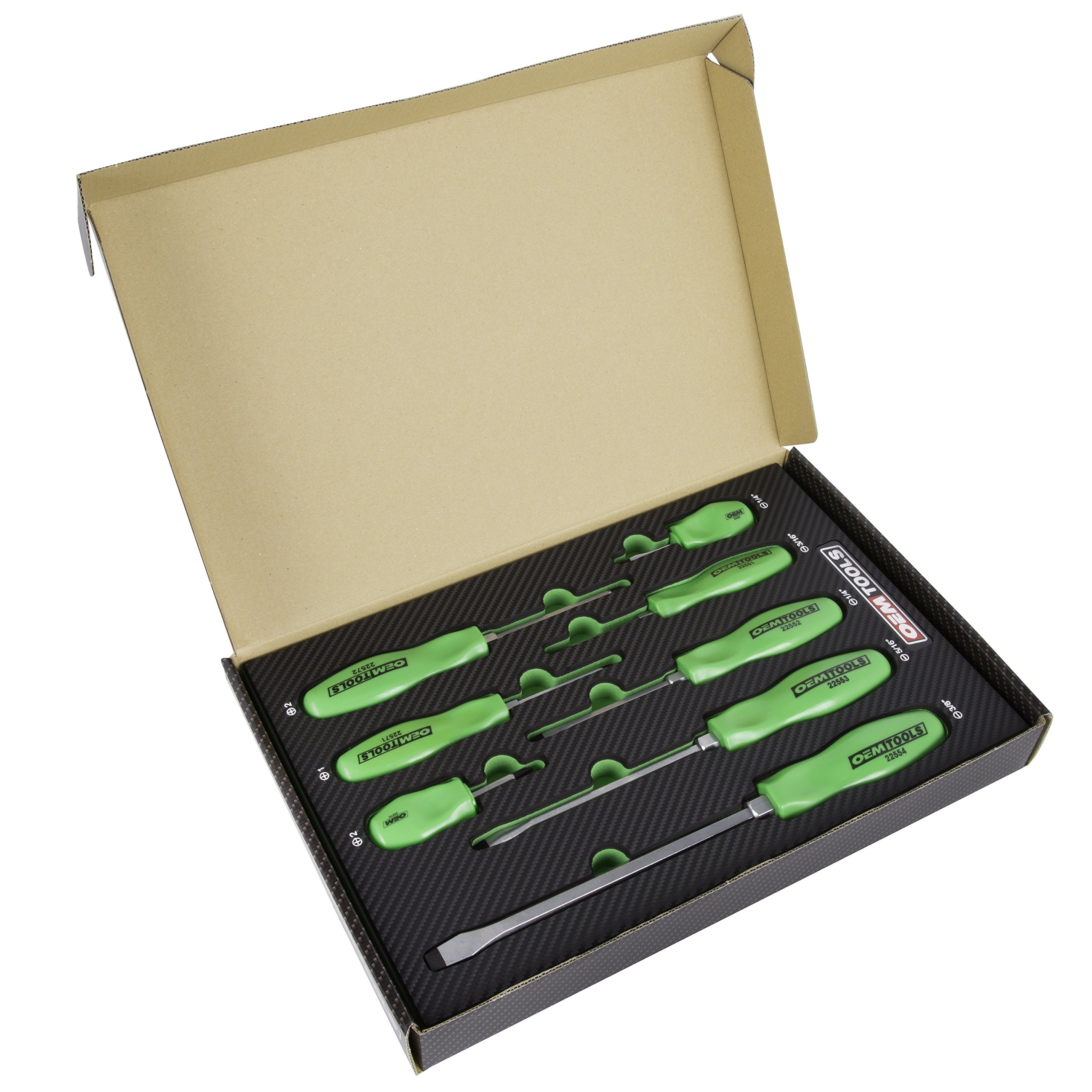 OEMTOOLS 23999 Mechanic's Screwdriver Set, 8 Piece | 8 Commonly Used Slotted Flathead & Phillips Screwdrivers | Auto Mechanic & Technician, & Homeowner Tools | Alloy Steel