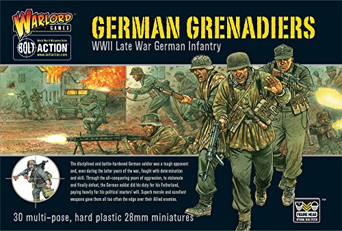 Bolt Action German Grenadiers Late War Infantry 1:56 WWII Military Wargaming Figures Plastic Model Kit