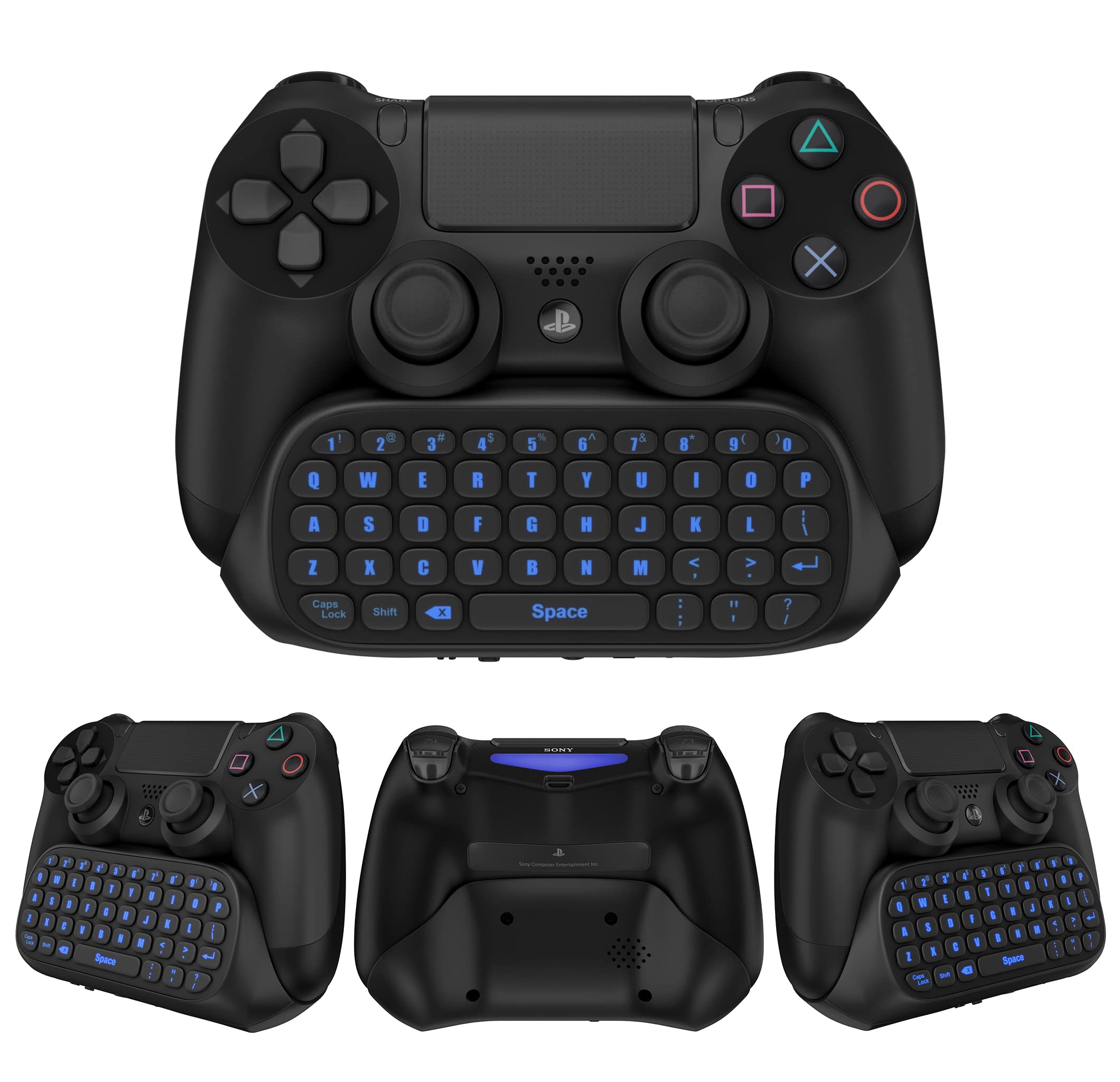 Gamers Digital ChatPad Keyboard for Sony PS4 Controllers Black – LED Backlit & Wireless with 2.4gHz USB Receiver