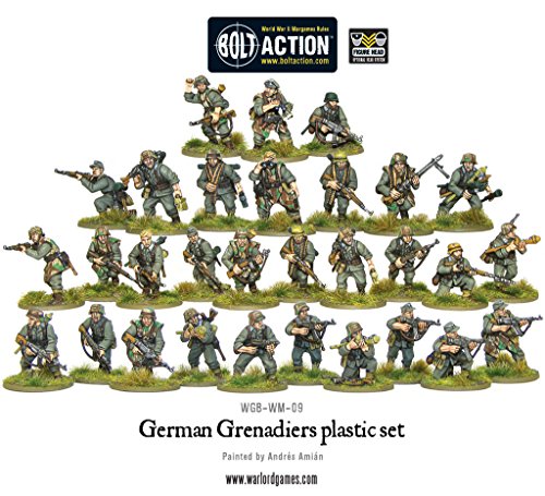 Bolt Action German Grenadiers Late War Infantry 1:56 WWII Military Wargaming Figures Plastic Model Kit