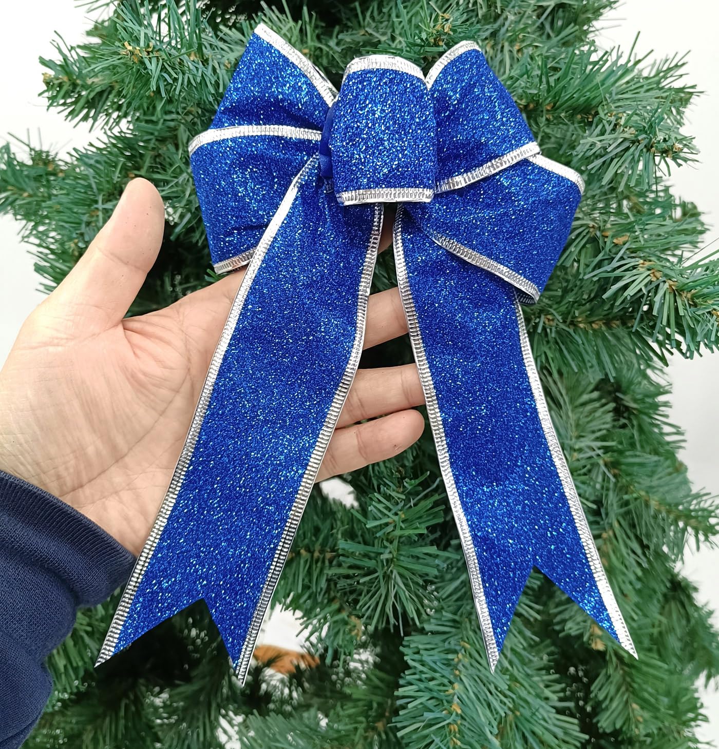 Gardeningwill 33Ft/10Meters Blue Glitter Christmas Ribbon Wreath Present Wedding Arts Crafts Gift Wrapping