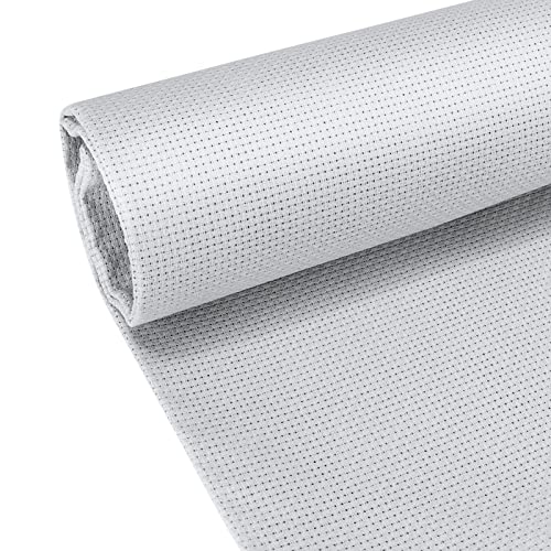 Caydo 39 by 25.6 Inch Aida Cloth 14 Count Classic Reserve Aida Fabric Big Size Cross Stitch Fabric for Embroidery Craft and Needlework(Gray)