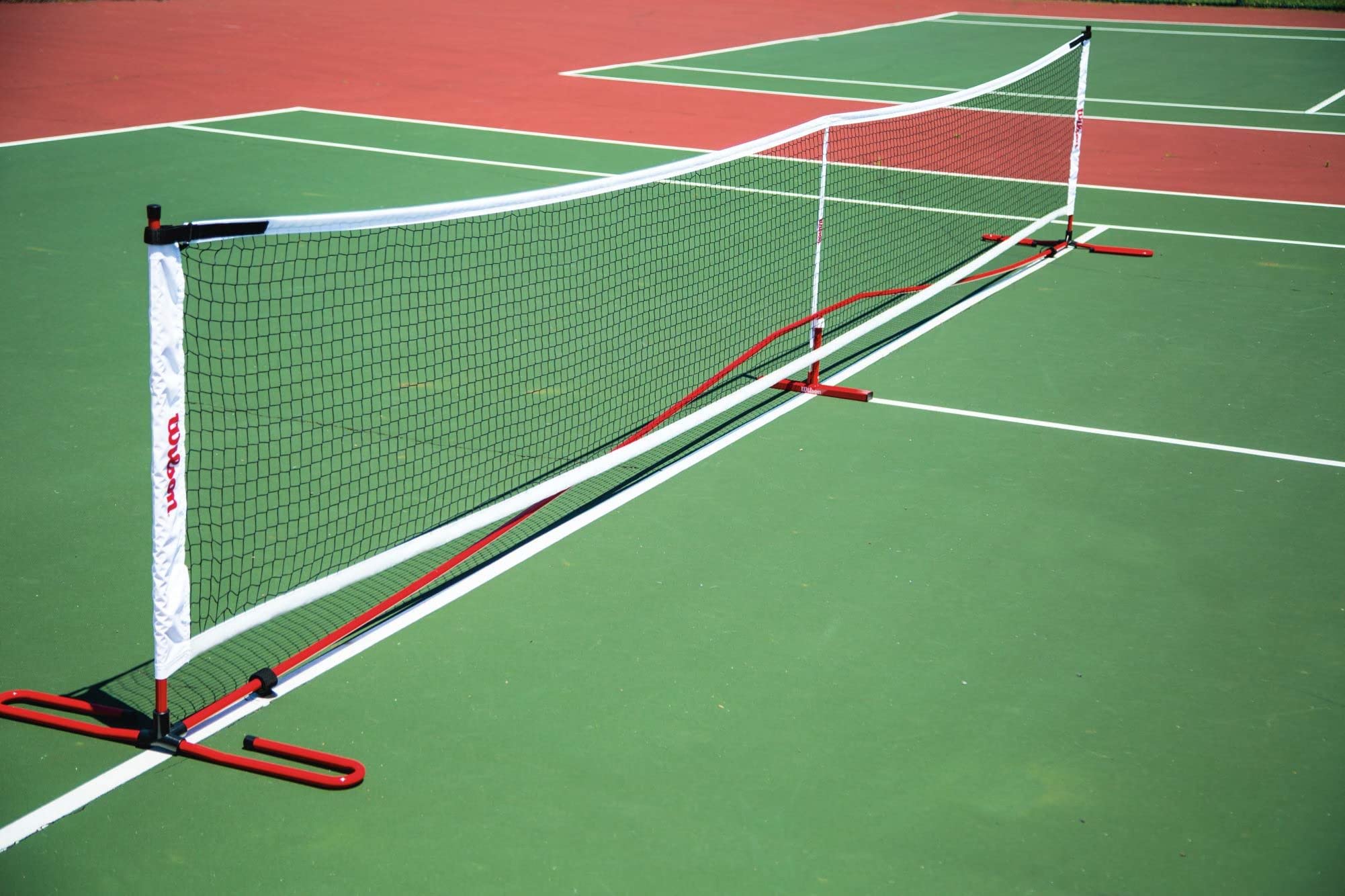 Wilson Portable Pickleball Net System,Red/White