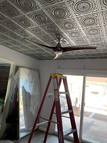 Grandma's Doilies Quartet-Faux Tin Ceiling Tile - Antique Silver 25-Pack