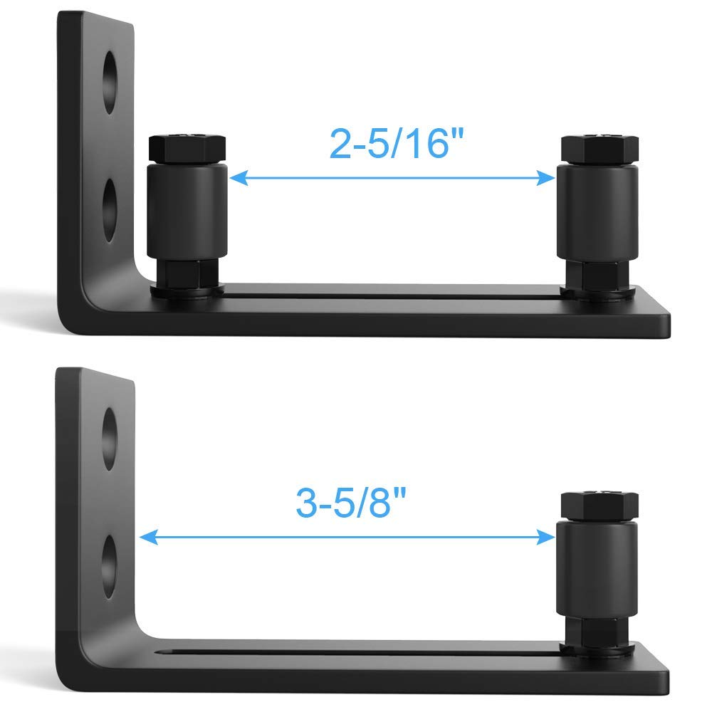 ZEKOO Barn Door Floor Guide,Flush Design Bottom Flat Floor Guide,Adjustable Wall Mount Stay Roller Black Barn Door Stopper for Pocket Closet Barn Doors