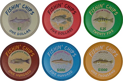 Fishin' Chips - Freshwater - Premium Quality Poker Chips and Playing Card Set