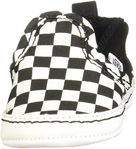 Vans, Infant Slip-On V Crib Sneakers (1, Black/True White Checkerboard)