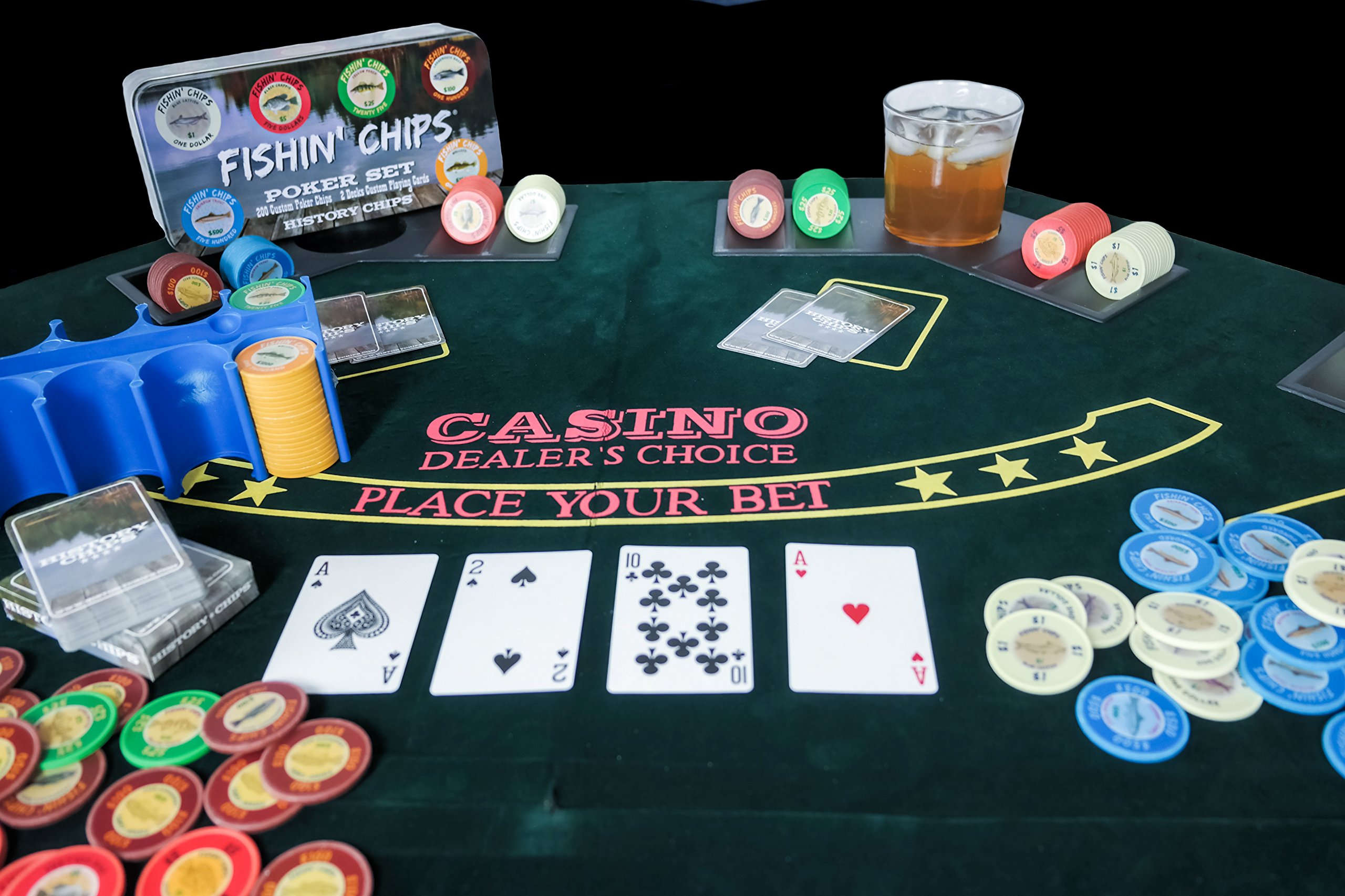 Fishin' Chips - Freshwater - Premium Quality Poker Chips and Playing Card Set