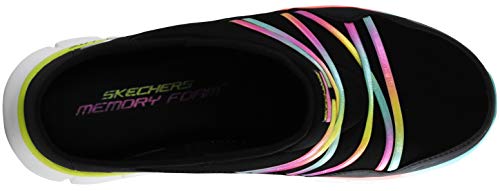 Skechers Sport Women's Air Streamer Slip-On Mule, Black/Multi, 7.5 M US