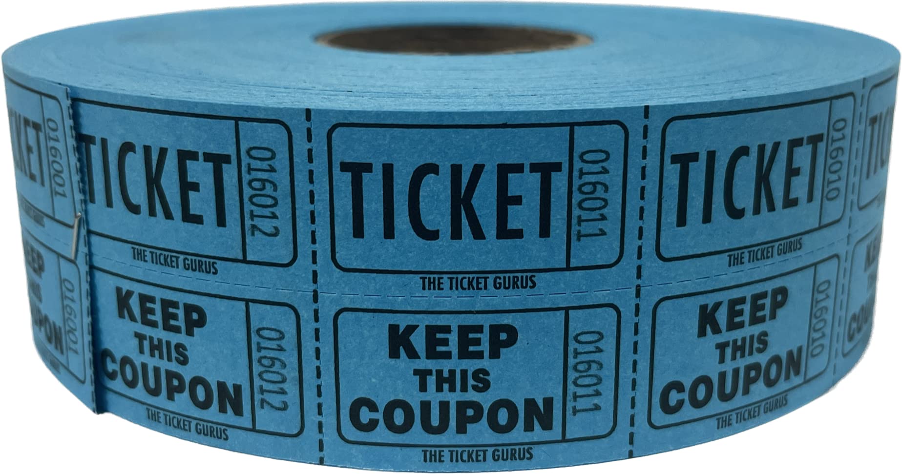 Ticket Guru-Raffle Tickets - (4 Rolls of 2000 Double Tickets) 8,000 Total 50/50 Raffle Tickets (Choose Color Combo Below) (Red/Blue/White/Orange)