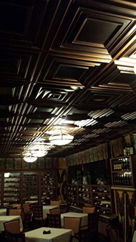 Schoolhouse-Faux Tin Ceiling Tile - Antique Brass 25-Pack