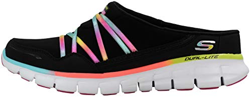 Skechers Sport Women's Air Streamer Slip-On Mule, Black/Multi, 7.5 M US