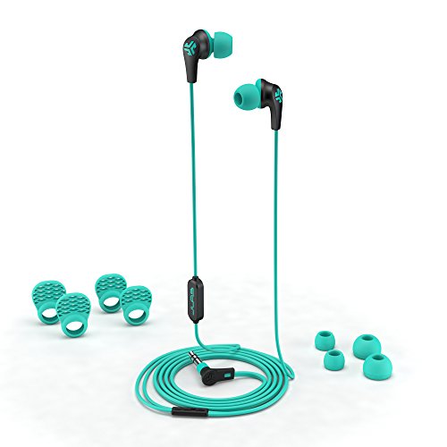 JLab JBuds Pro Signature Earbuds, Titanium 10mm Drivers, Music Controls, Universal Mic, Custom Fit with Cush Fins, Teal
