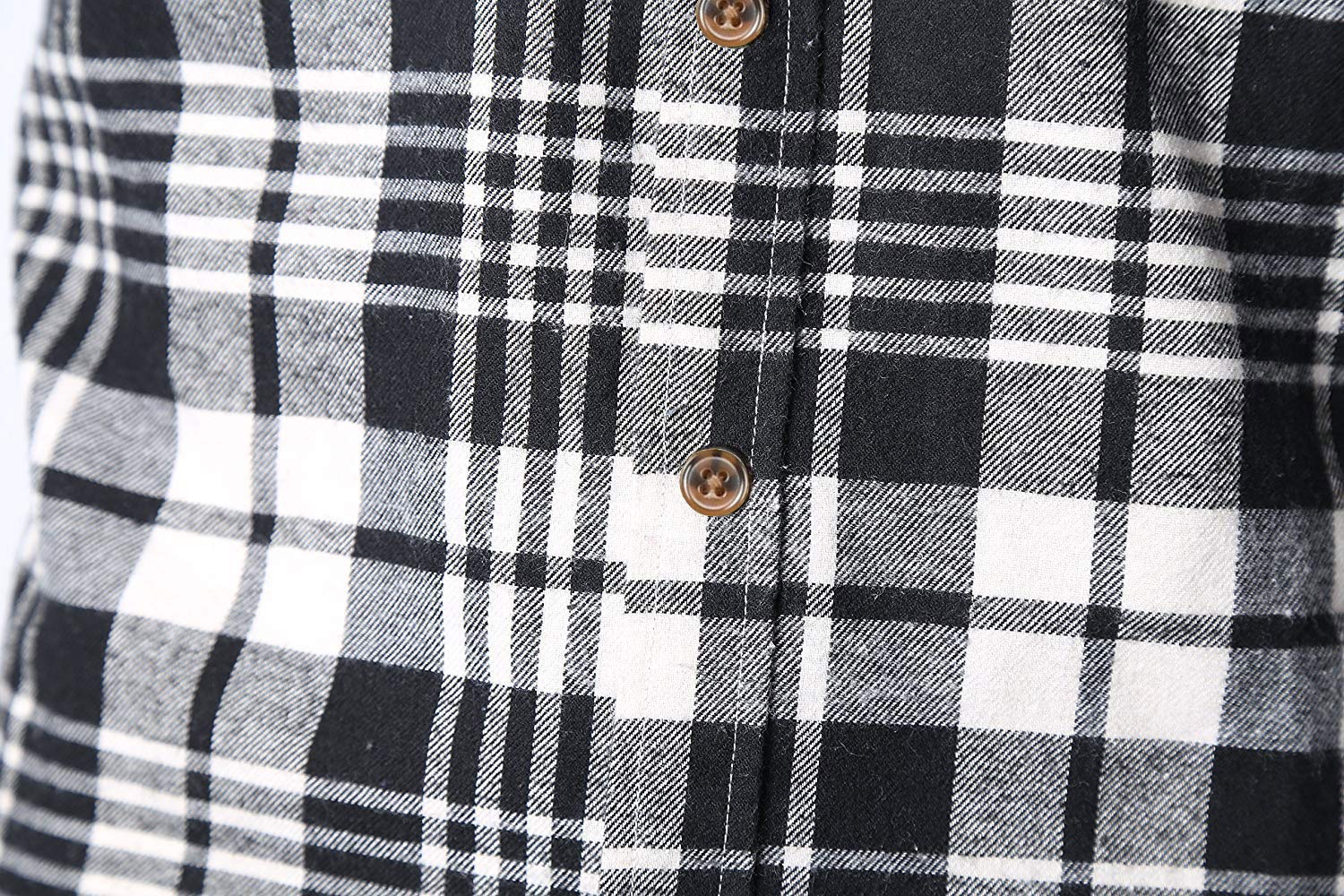 NUTEXROL Men's Casual Flannel Plaid Shirt Sleeveless Cotton Plus Size Vest X-Large Black and white