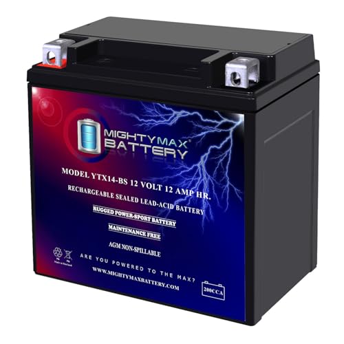 Mighty Max Battery YTX14-BS Battery for Honda 420 TRX420 Fourtrax Rancher 2x4 2016