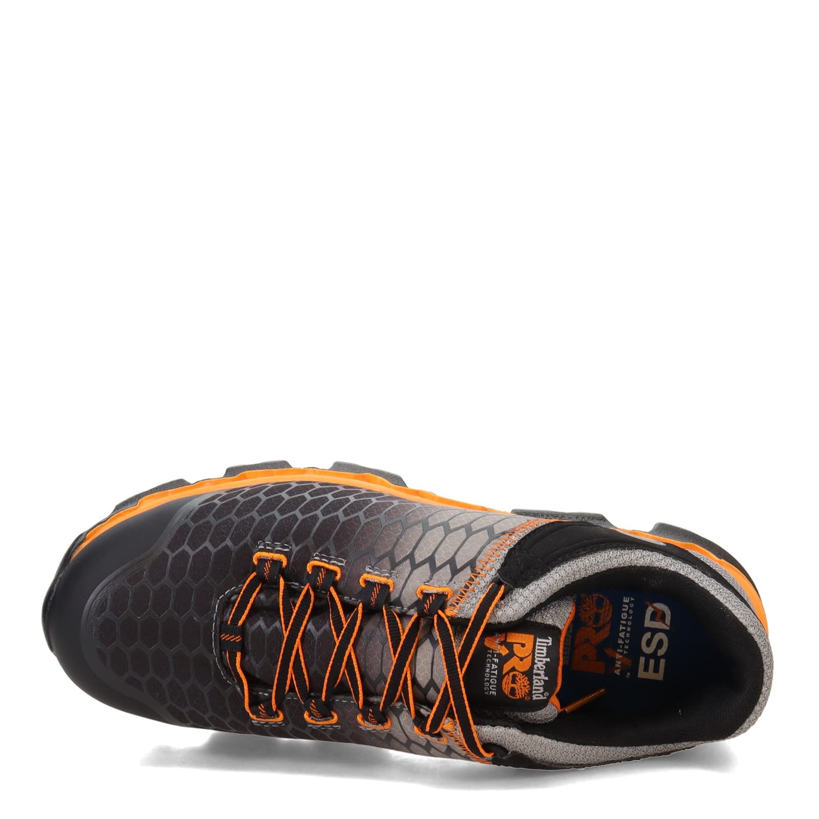 Timberland PRO Men's Powertrain Sport Alloy Safety Toe Static Dissipative Industrial Athletic Work Shoe Boot, Black/Grey/Orange, 13 Wide