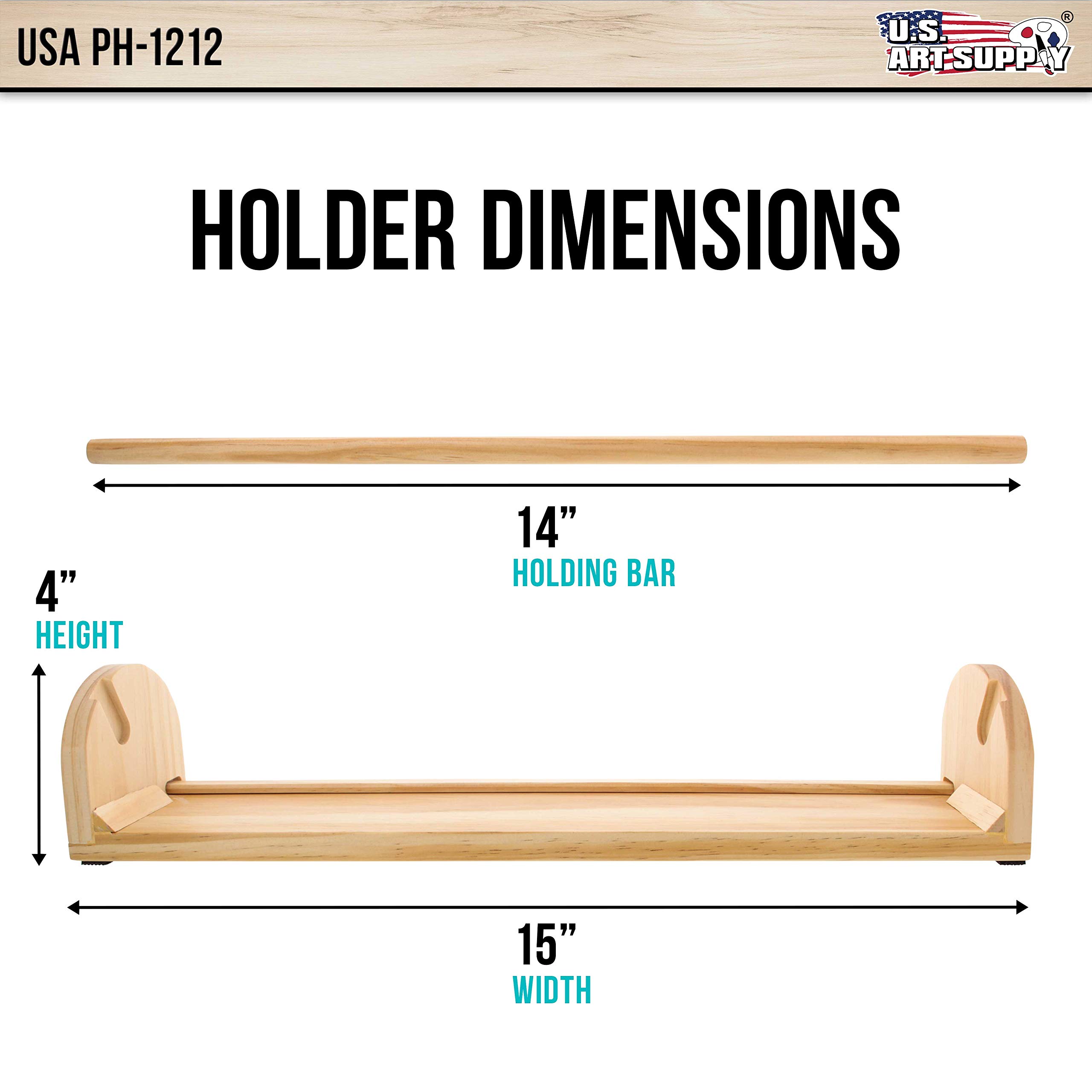 US Art Supply 12 inch Wooden Tabletop Easel Paper Roll Holder & Dispenser