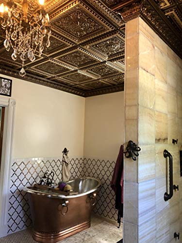 La Scala-Faux Tin Ceiling Tile - Antique Copper 25-Pack