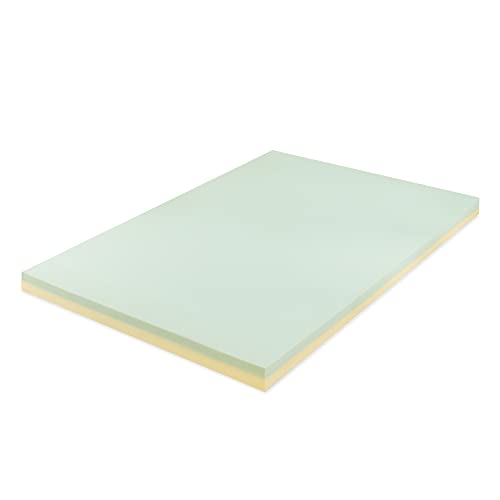 ZINUS 3 Inch Green Tea Memory Foam Mattress Topper, Pressure-Relieving Layers, CertiPUR-US Certified, Queen