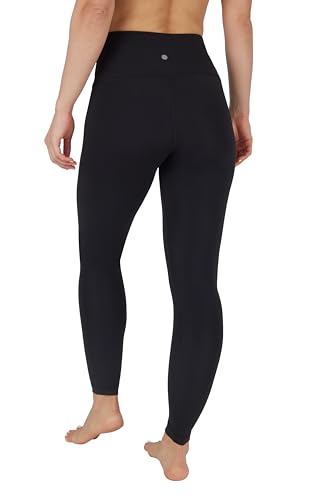 Yogalicious High Waist Ultra Soft Lightweight Leggings - High Rise Yoga Pants - Black Nude Tech 28" - Small