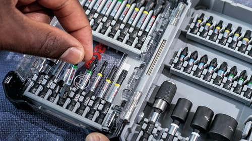 Bosch 2608522324 Screwdriver Bit Set, 8 Pieces, Hex Shaft 0.25 inches (6.35 mm), Groove Shank 0.4 inches (9 mm), PH2 x 25 mm)