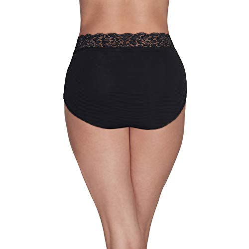 Vanity Fair Women's Flattering Lace Panties: Lightweight & Silky with Superior Stretch, Black, 9
