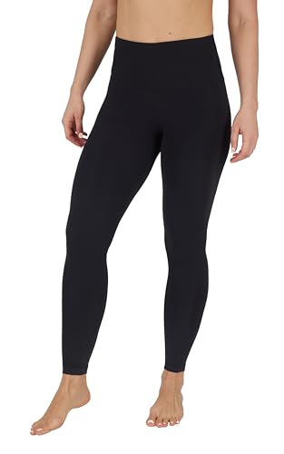 Yogalicious High Waist Ultra Soft Lightweight Leggings - High Rise Yoga Pants - Black Nude Tech 28" - Small