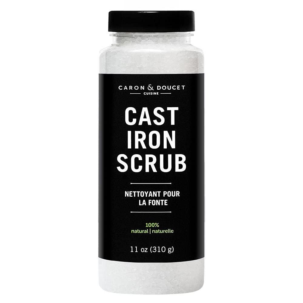 CARON & DOUCET - Cast Iron Cleaning & Restoring Scrub | 100% Natural | Best for Removing Rust Without Scratching & Care Before Cleaning, Washing & Seasoning (11 Ounce)