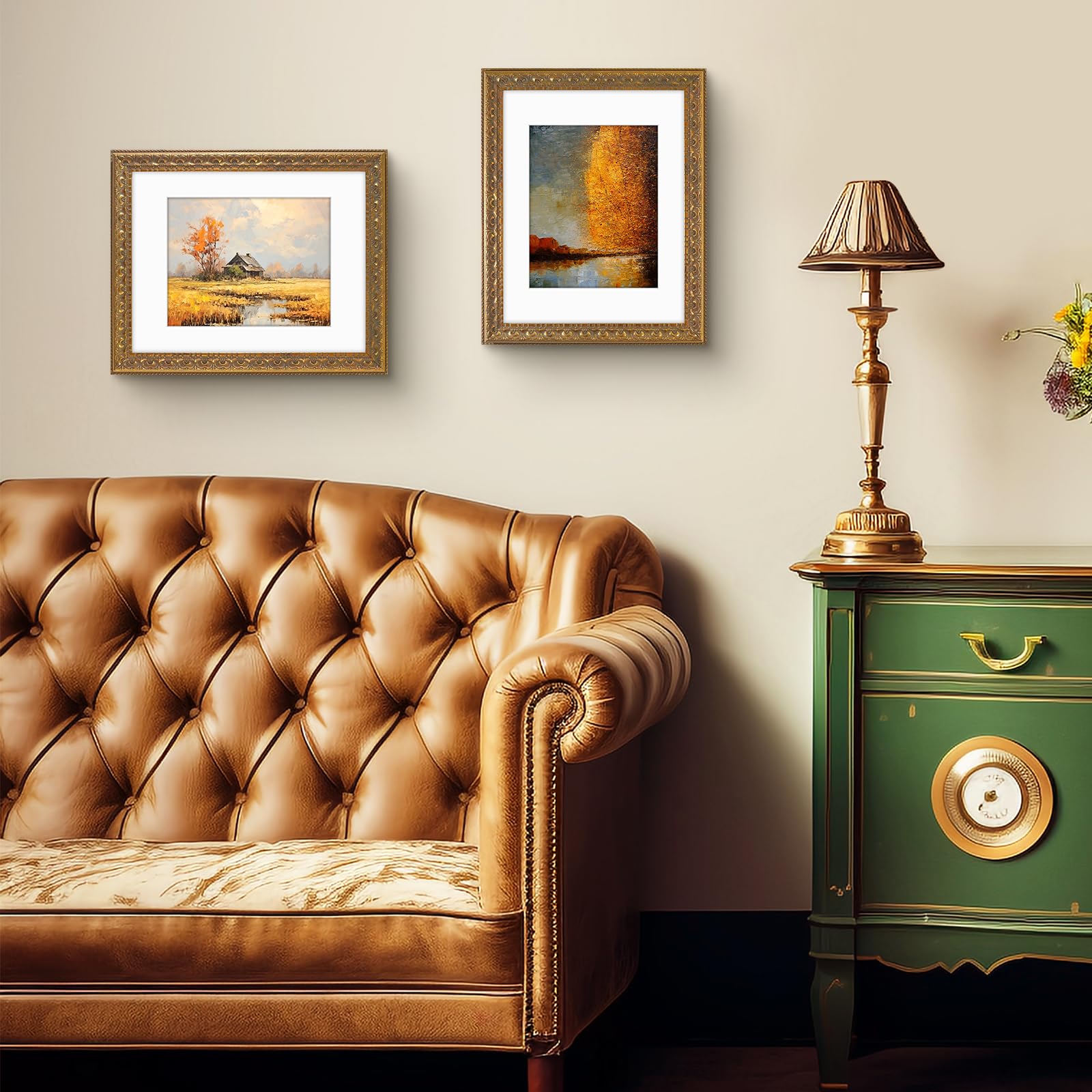 Golden State Art, 11x14 Photo Frame with White Mat for 8x10 Picture & Real Glass for Wall Display - Home or Office Classic Design (Ornate Bronze Gold)