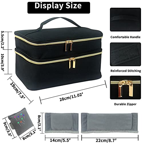 Colaxi Sewing Accessories Storage Box Multifunction Supplies Portable Pouches Tools Durable Wear Resistant Gift for Buttons Embroidery Clips Office