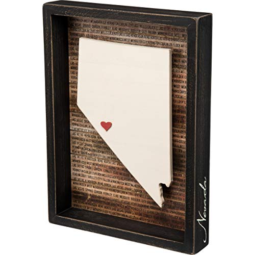 Primitives by Kathy 28238 State Pride Box Sign, Nevada 9.50" x 12.75" x 1.75"
