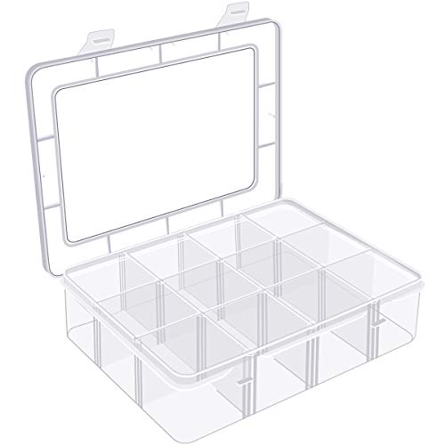 Arts Crafts Storage Box Organizer for Beads Crafts Jewelry Fishing Tackles, Pencil, Color Pens, Washi Tape, Art Supplies, Sticker, Small Toy& Accessories and More. 12 Compartments.