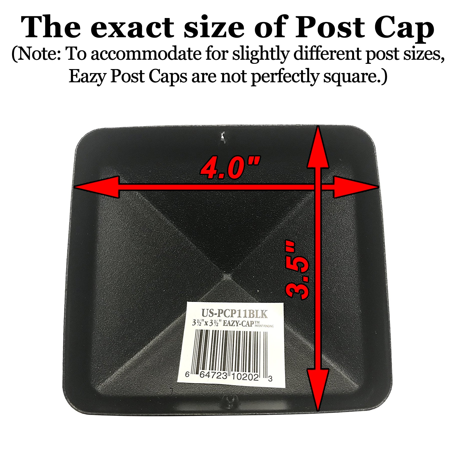 Nuvo Iron US-PCP11BLK US-4x4 Eazy Pyramid Cap, 4" x 4" (Fits Over 4β x 4β Nominal USA retailers Square Posts), Black