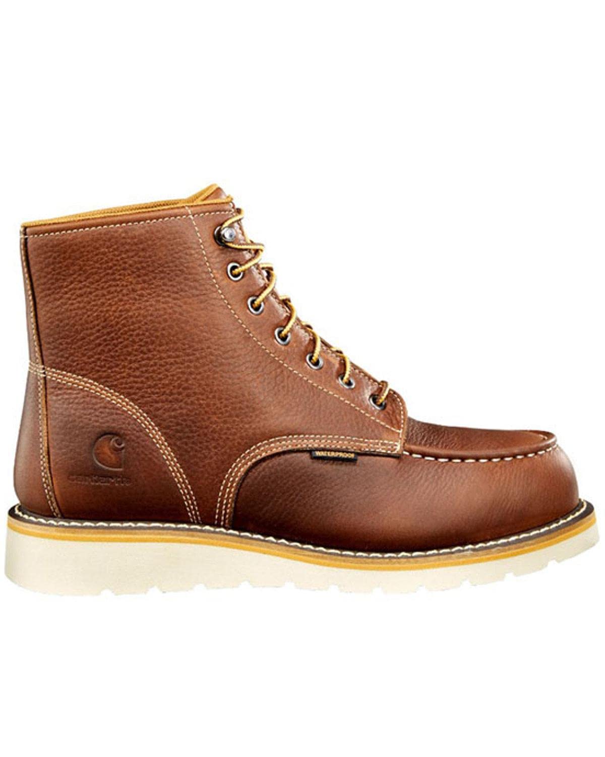 Carhartt mens 6 Inch Waterproof Wedge Steel Toe Work Boot, Tan, 10.5 US
