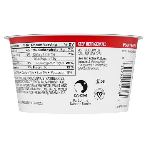 Silk Soy Milk Dairy-Free Yogurt Alternative, Strawberry, Gluten-Free, Vegan, Non-GMO Project Verified, 5.3 oz.