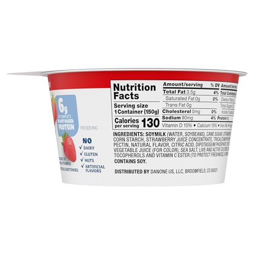 Silk Soy Milk Dairy-Free Yogurt Alternative, Strawberry, Gluten-Free, Vegan, Non-GMO Project Verified, 5.3 oz.