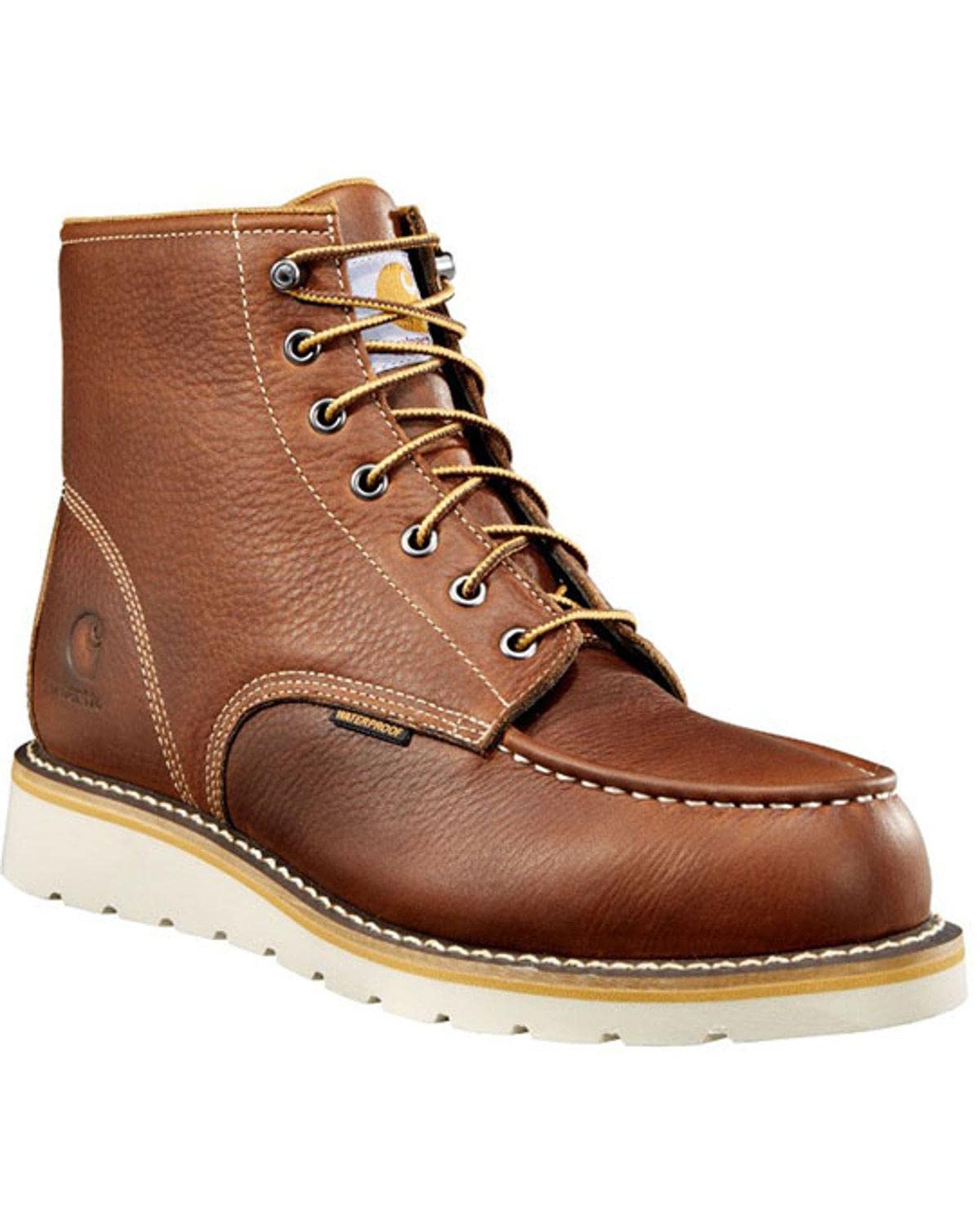 Carhartt mens 6 Inch Waterproof Wedge Steel Toe Work Boot, Tan, 10.5 US