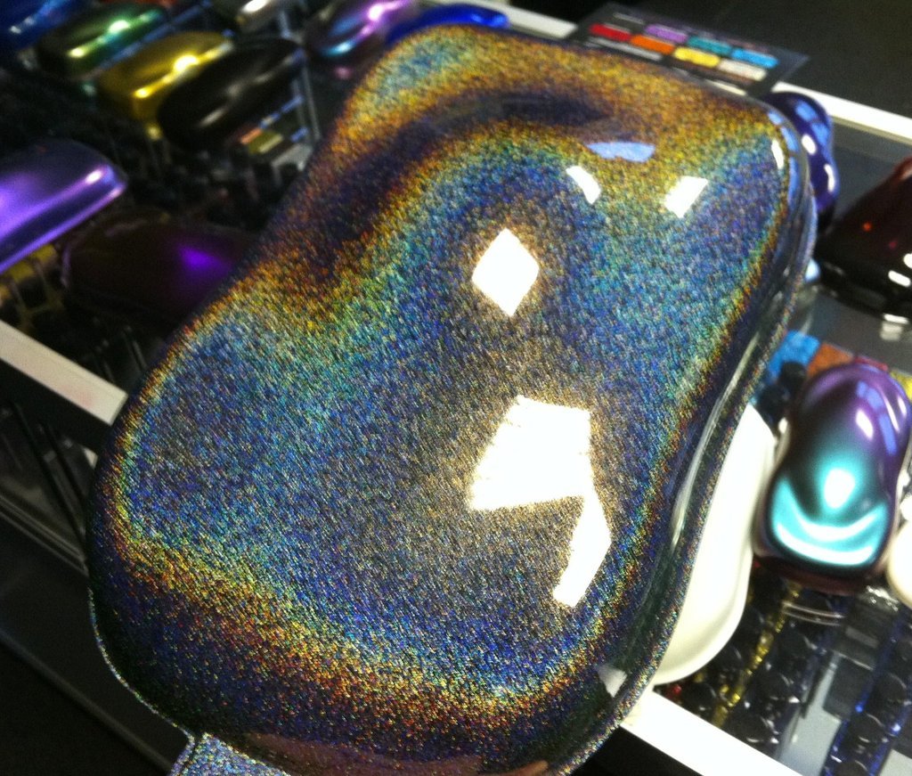 VViViD Gloss Rainbow Black Metallic Sparkle Vinyl Adhesive Wrap (1ft x 5ft)