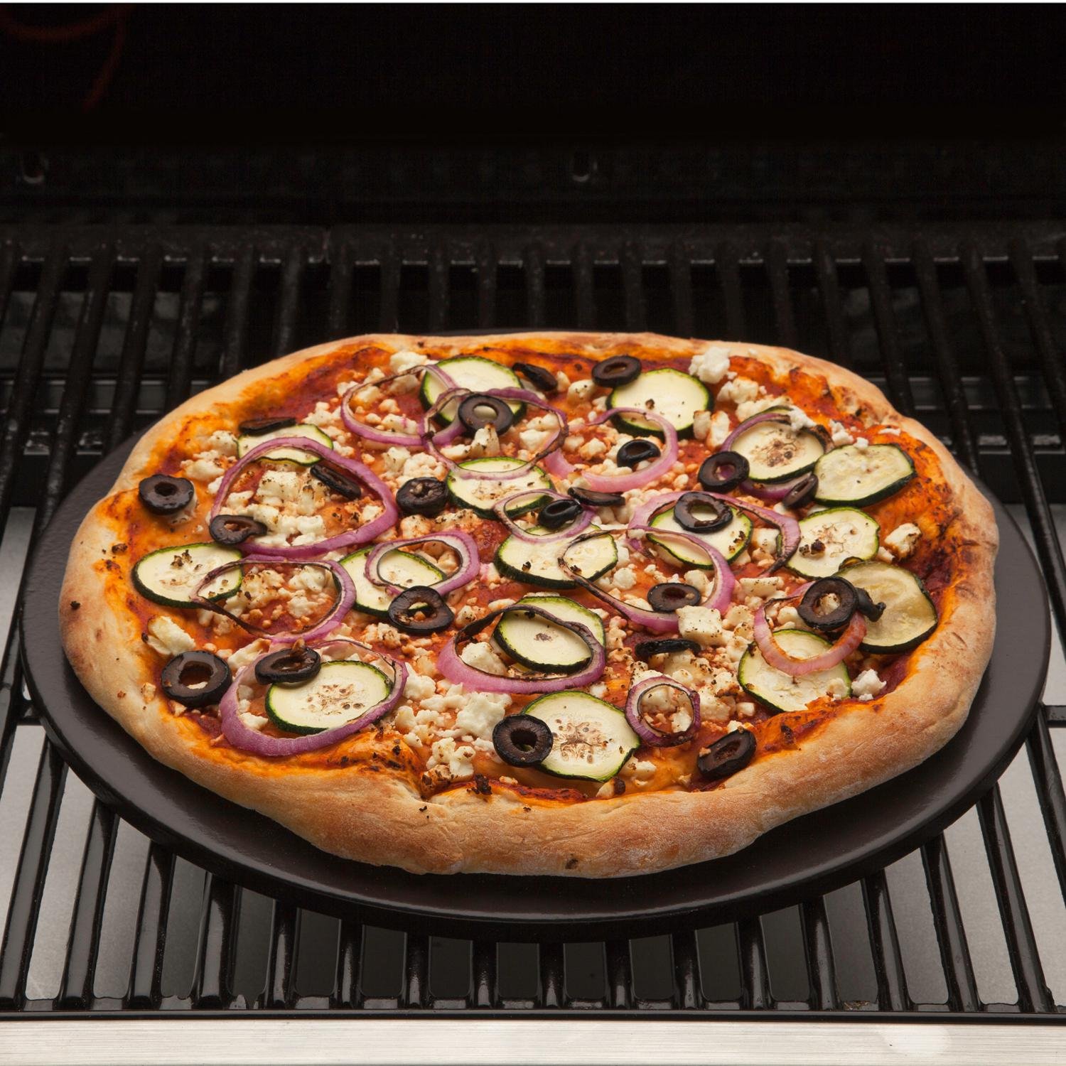 Cuisinart CPS-113 Alfrescamore Ceramic Glazed Cordierite Pizza Stone, Black