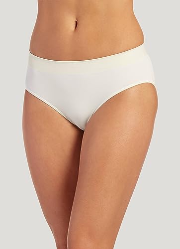 Jockey Women's Underwear Modern Micro Seamfree Hi Cut, Sandy Shimmer, 5