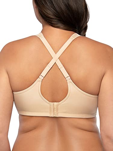 Vanity Fair Womens Medium Impact Sports For Breathable, Moisture Wicking, Padded Cups Up To Ddd Bra, Wireless - Neutral, 44C US