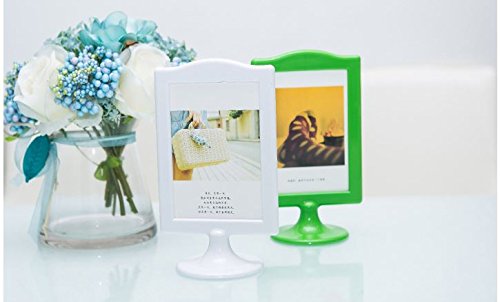 4x6 Double Sided Standing Picture Frames,4 Pack Vertical Photo Frames with Inserts and Base,2 Sided Table Menu Display Stand Frame for Display Restaurant Signs,Wedding Table Numbers (White)