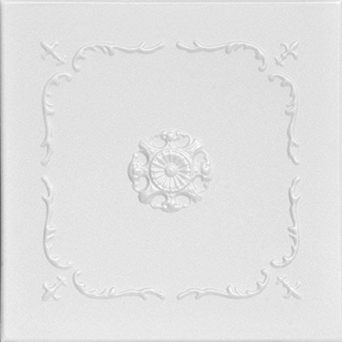 A La Maison Ceilings R43 Bourbon Street Foam Glue-up Ceiling Tile (21.6 sq. ft./Case), Pack of 8, Plain White