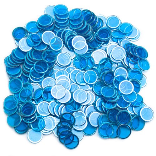 Pack of 300 Metal Inserted Bingo Chips - Choose from 4 Colors! (Blue)