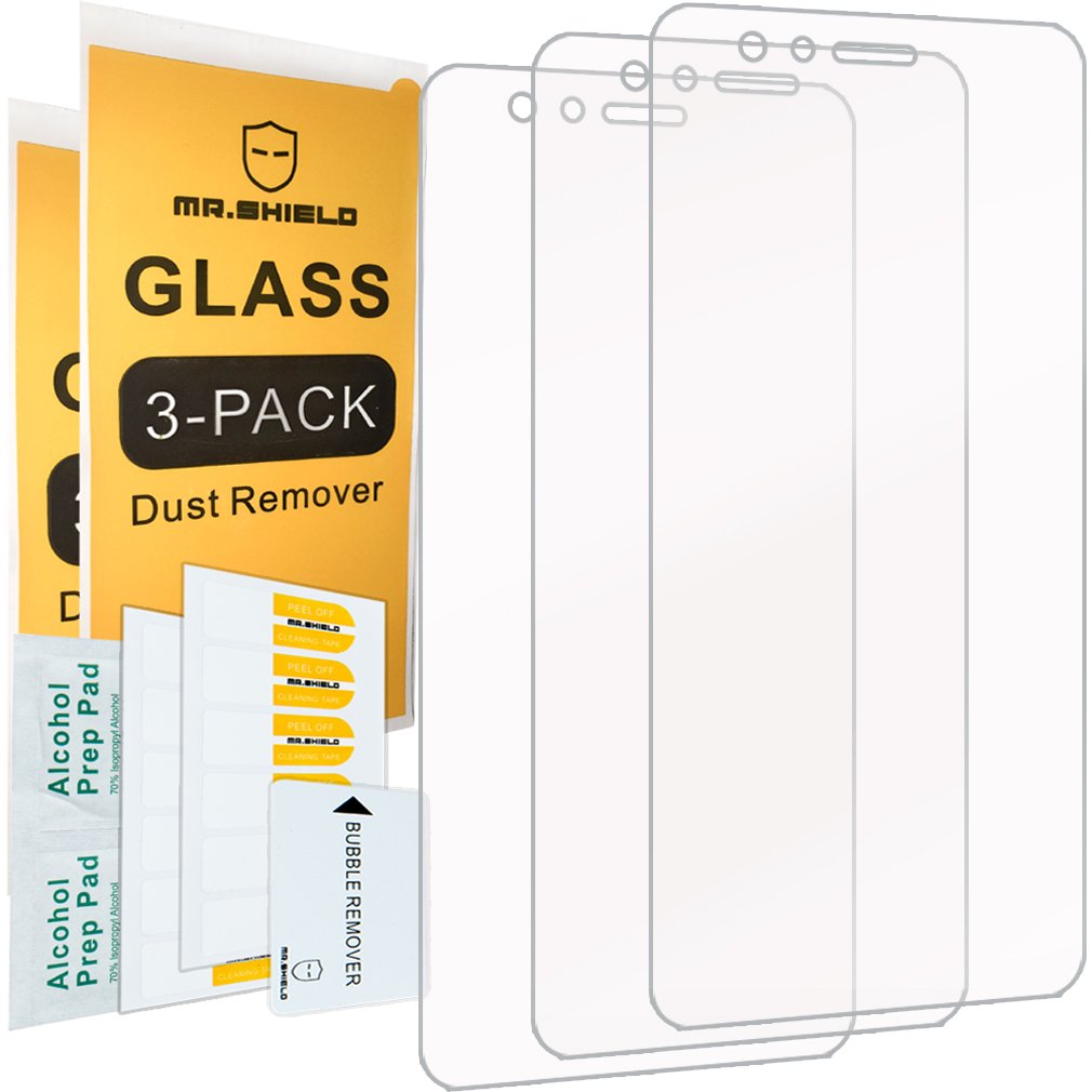 Mr.Shield [3-PACK] Designed For Huawei P10 Lite [Tempered Glass] Screen Protector [0.3mm Ultra Thin 9H Hardness 2.5D Round Edge] with Lifetime Replacement