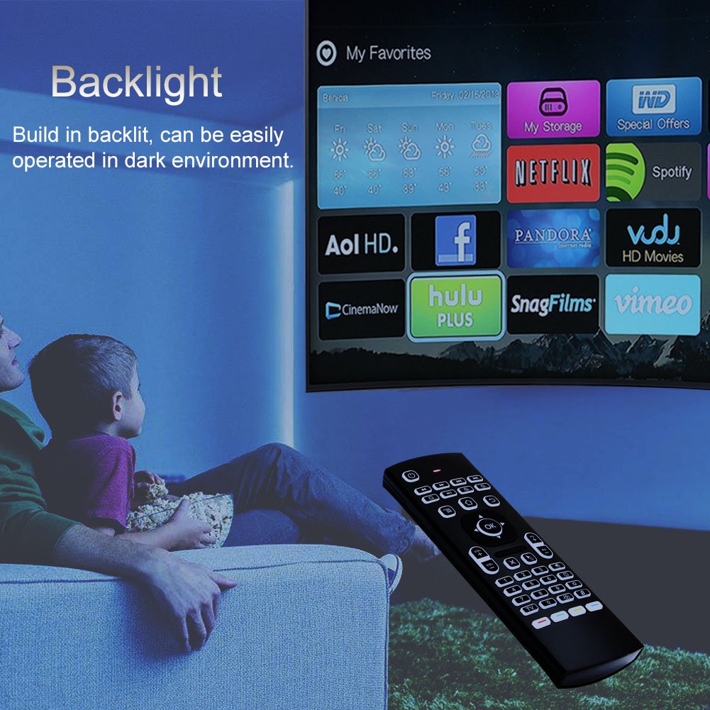BIFANS MX3 Air Remote Mouse,2.4G Multifunctional Backlit Remote Control, Mini Wireless Keyboard & Infrared Remote Control Learning for Android TV Box,HTPC,IPTV,PC, MAC,PS3,Pad,Xbox