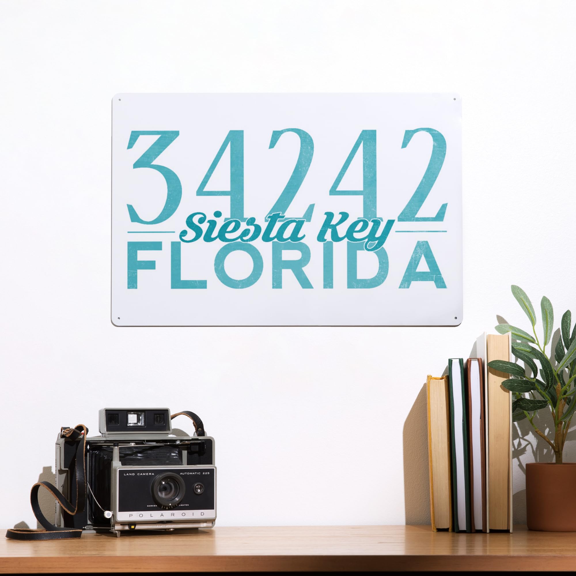 Lantern Press 12x18 Inch Metal Sign, Siesta Key, Florida, Local Zip Code